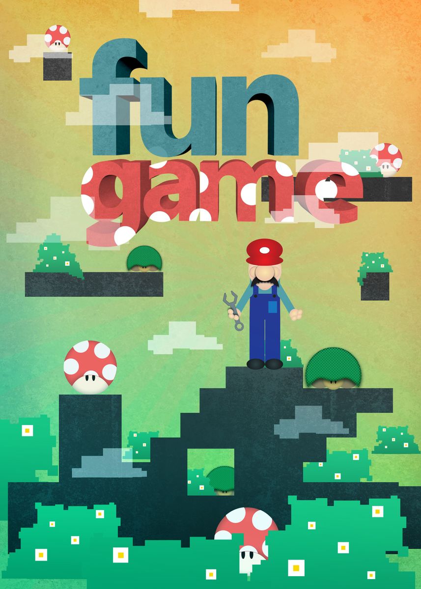 'Fun game' Poster, picture, metal print, paint by Anna Albert | Displate