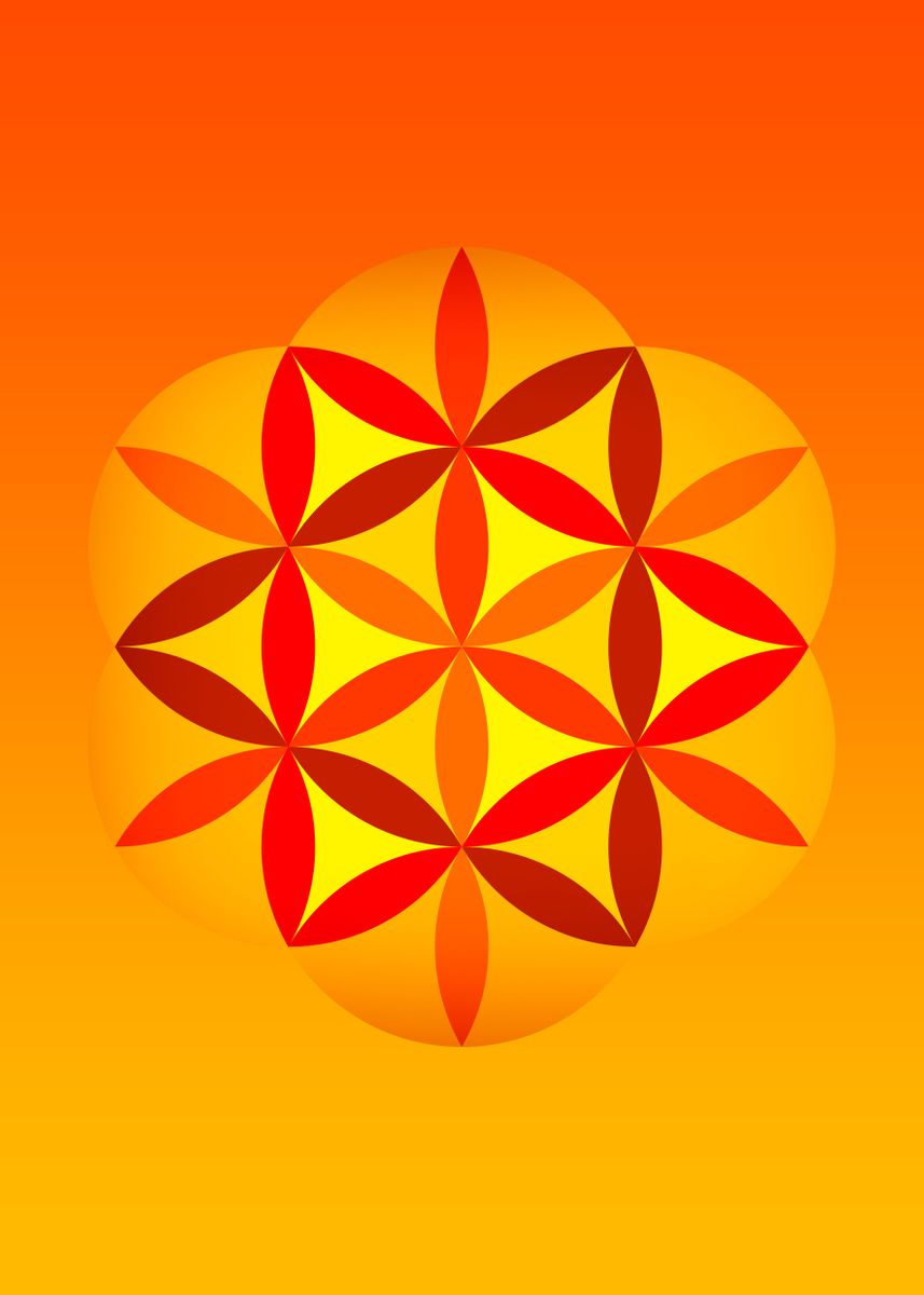 'Six point flower' Poster, picture, metal print, paint by Nicola ...