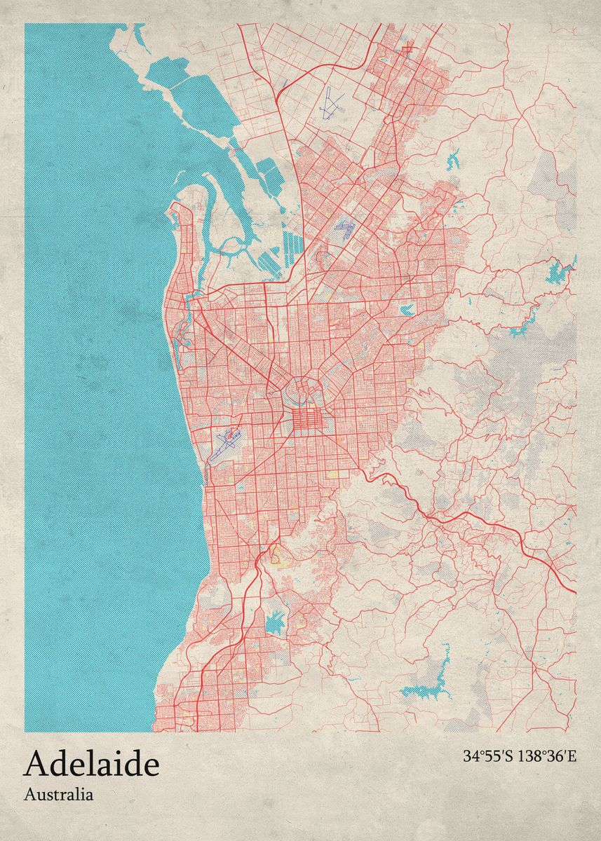 'Adelaide Australia' Poster, picture, metal print, paint by Iwoko ...