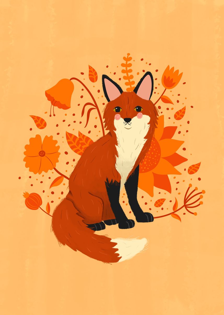 'Sunset the fox' Poster by Susana Segatto | Displate