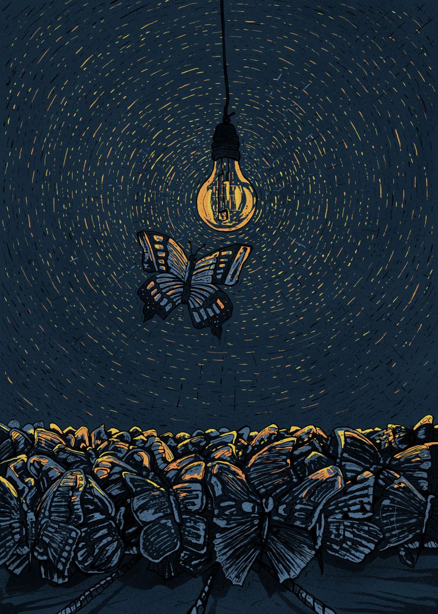 'Fire within' Poster, picture, metal print, paint by | Displate