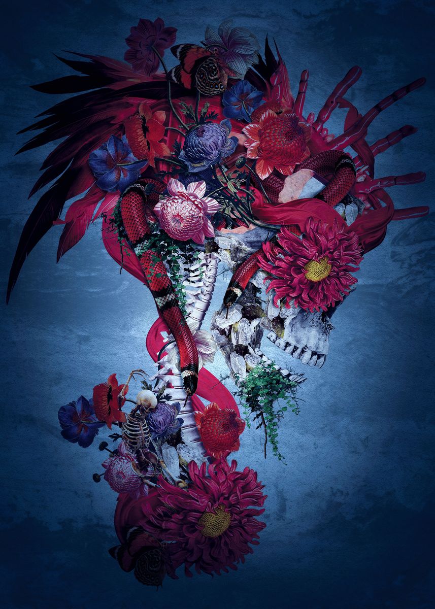 'Red Poison' Poster, picture, metal print, paint by RIZA PEKER | Displate