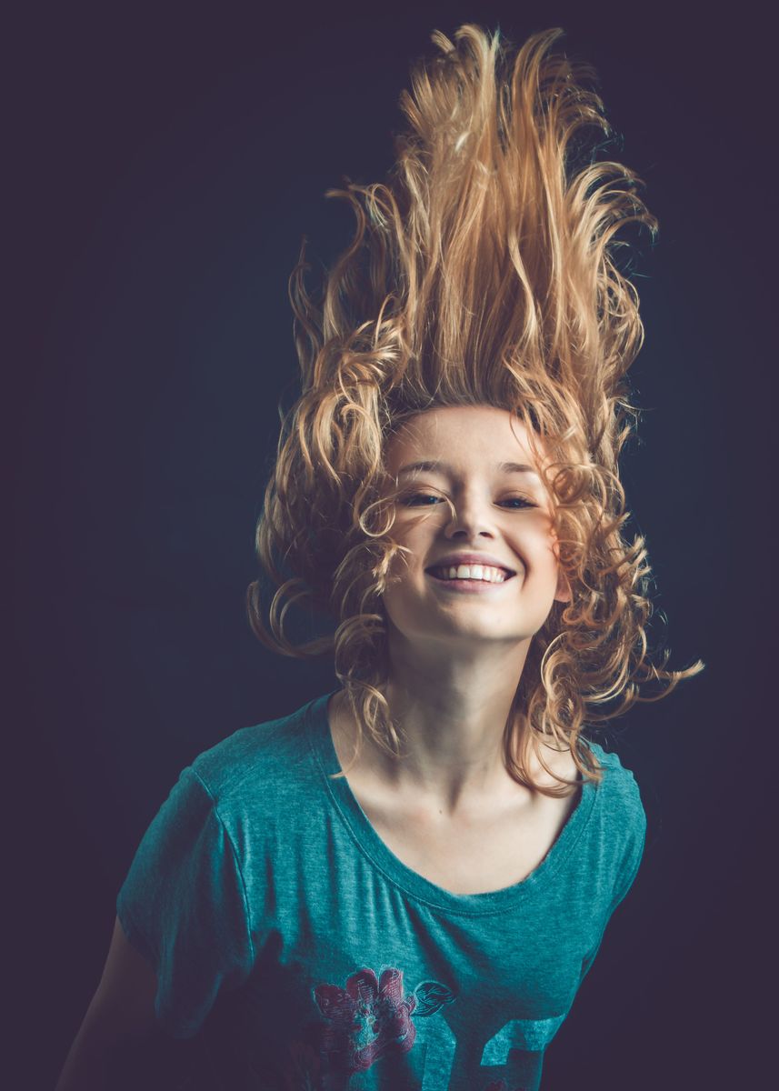 'Girl Hair Flick' Poster by Eoin Sharkey | Displate