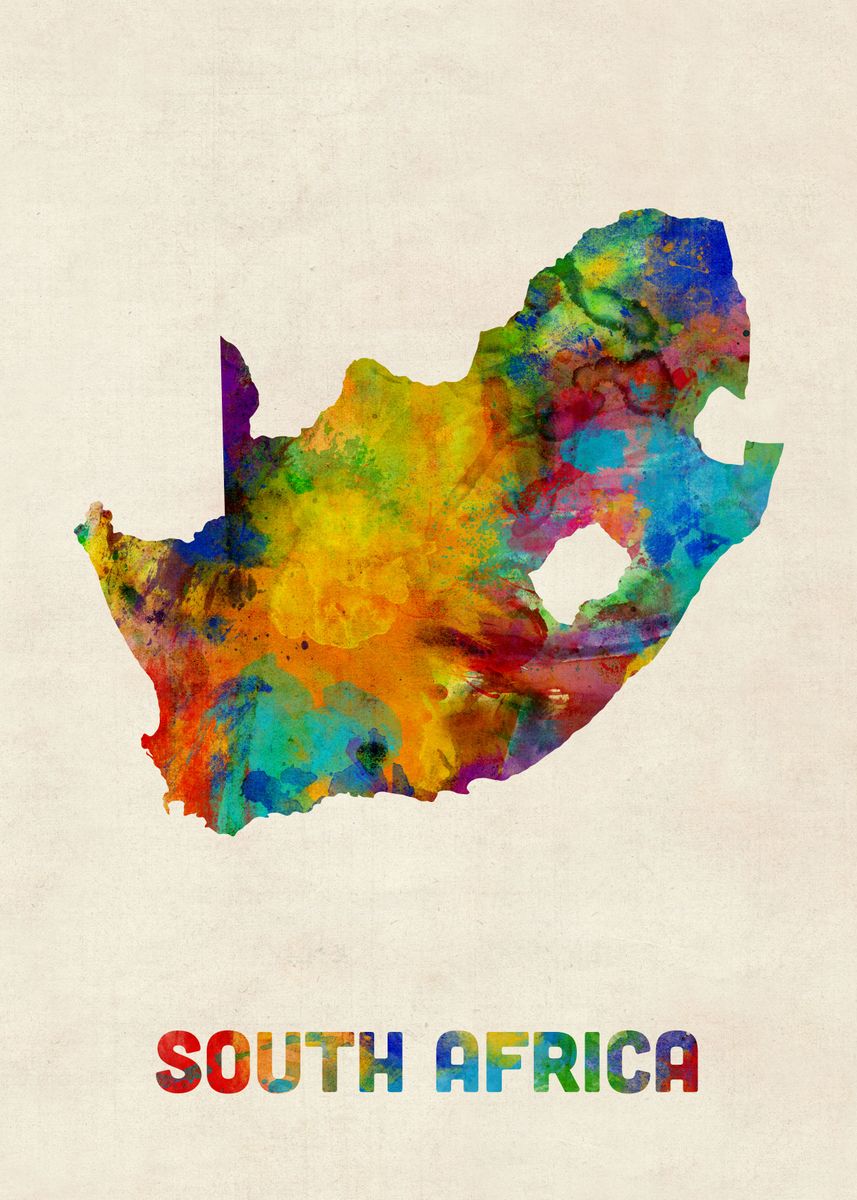 'South Africa Map' Poster by Michael Tompsett | Displate