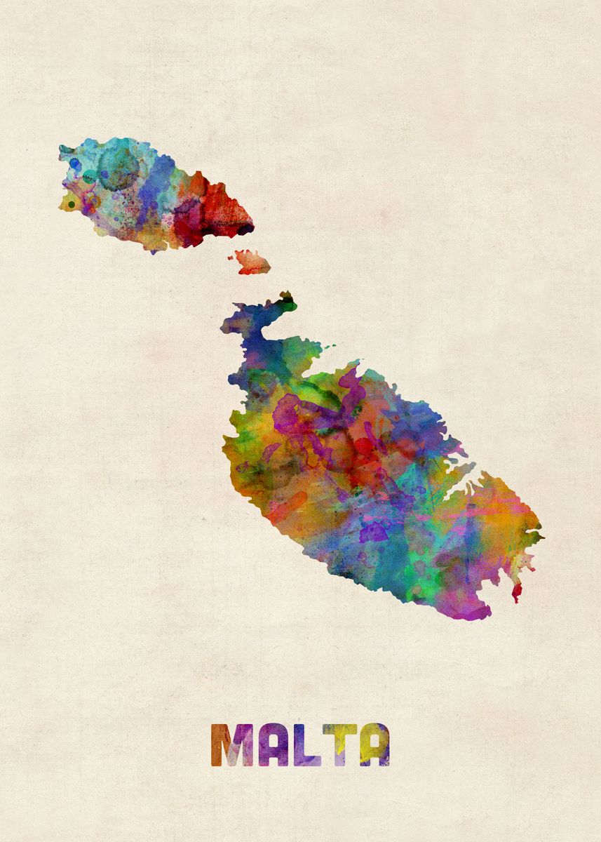 'Malta Map' Poster by Michael Tompsett | Displate