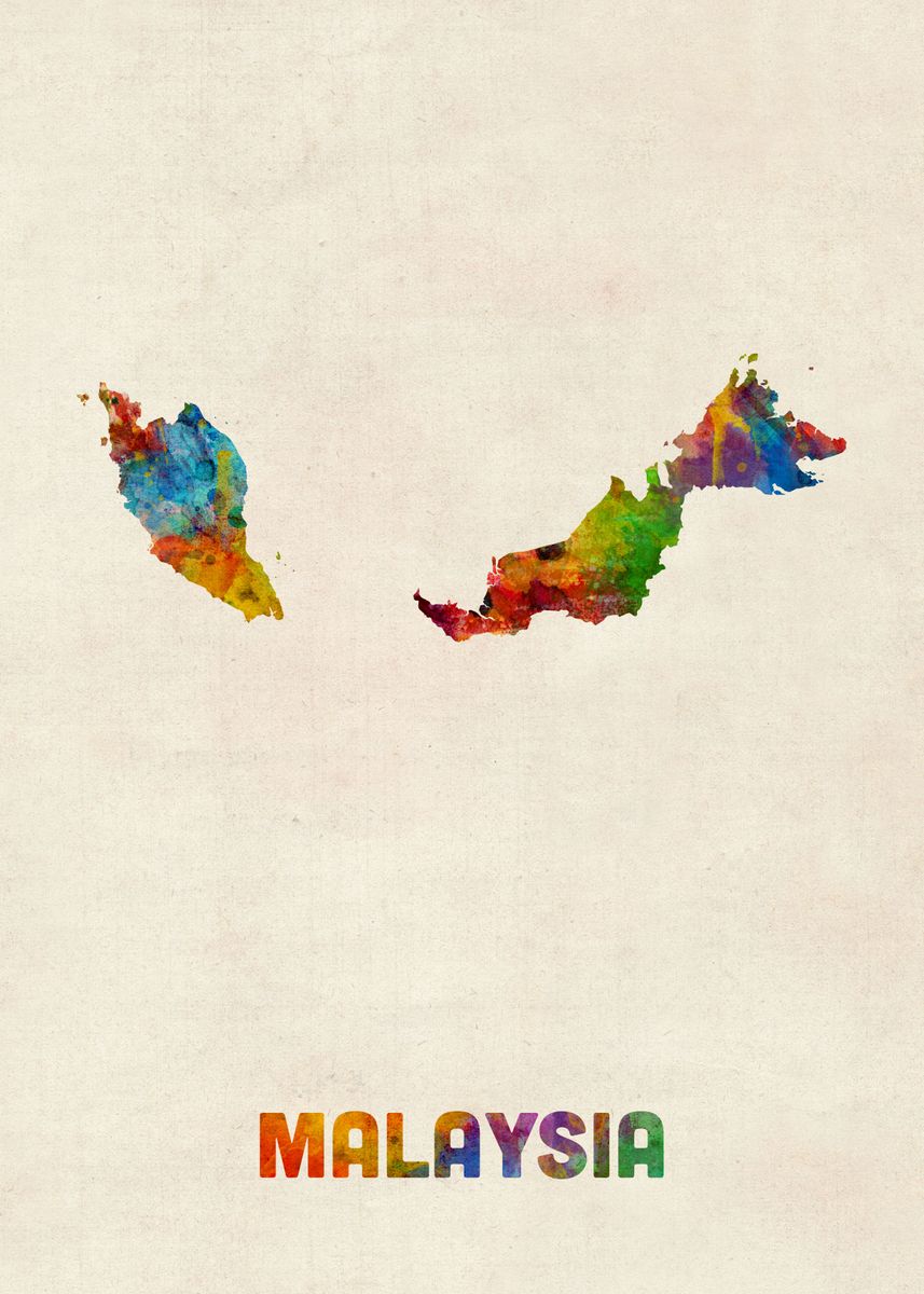 'Malaysia Map' Poster by Michael Tompsett | Displate