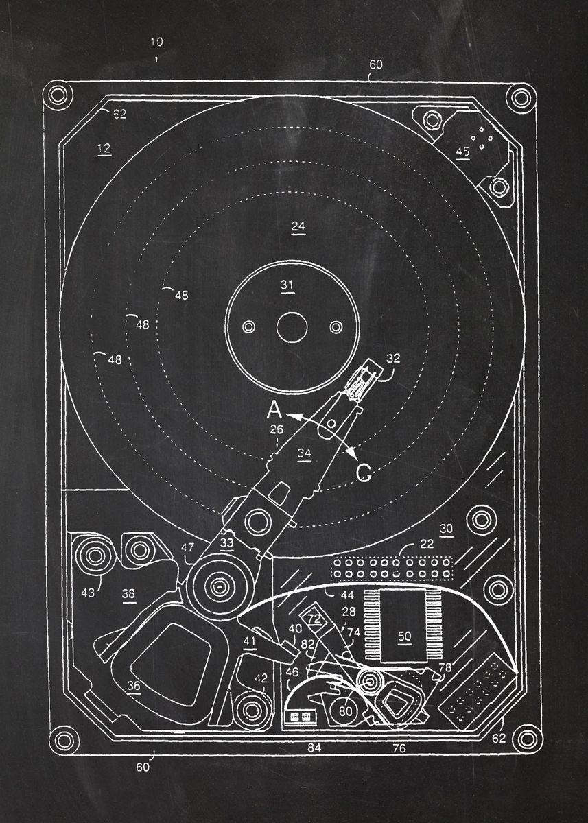 'HDD Hard Disk Drive' Poster, picture, metal print, paint by Nicram K ...