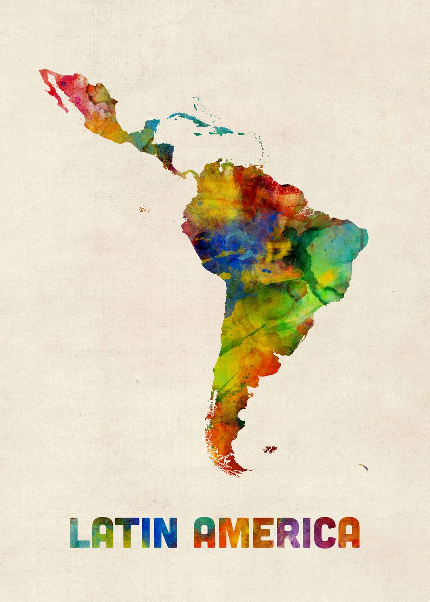 'Latin America Map' Poster by Michael Tompsett | Displate