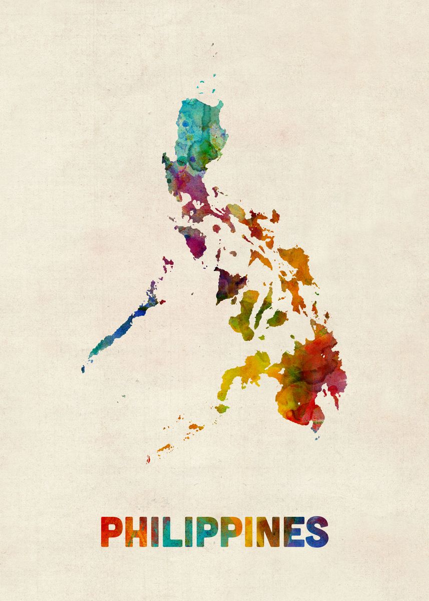 'Philippines Map' Poster by Michael Tompsett | Displate