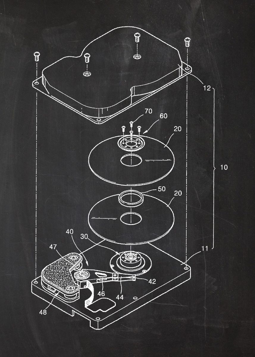 'HDD Hard Disk Drive' Poster, picture, metal print, paint by Nicram K ...