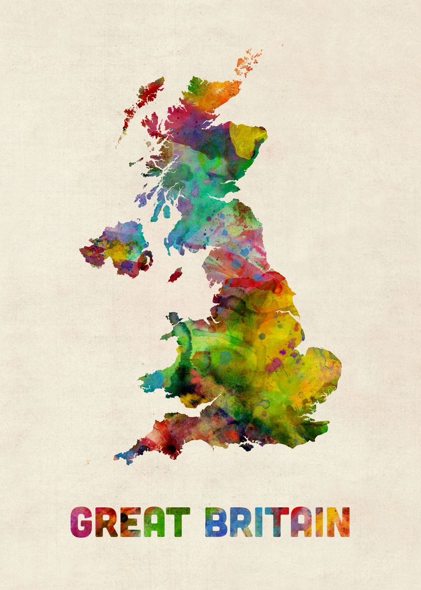 'Great Britain Map' Poster by Michael Tompsett | Displate