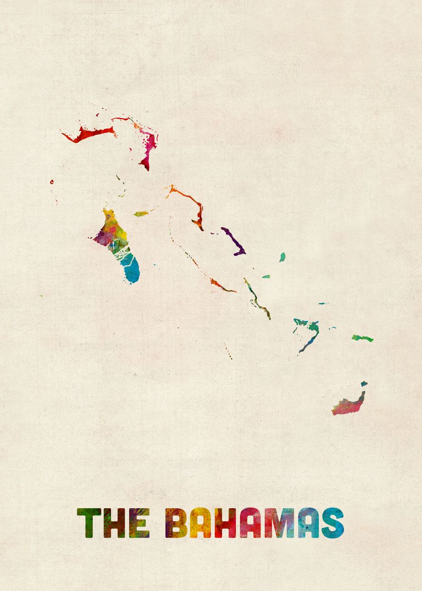 'Bahamas Map' Poster by Michael Tompsett | Displate