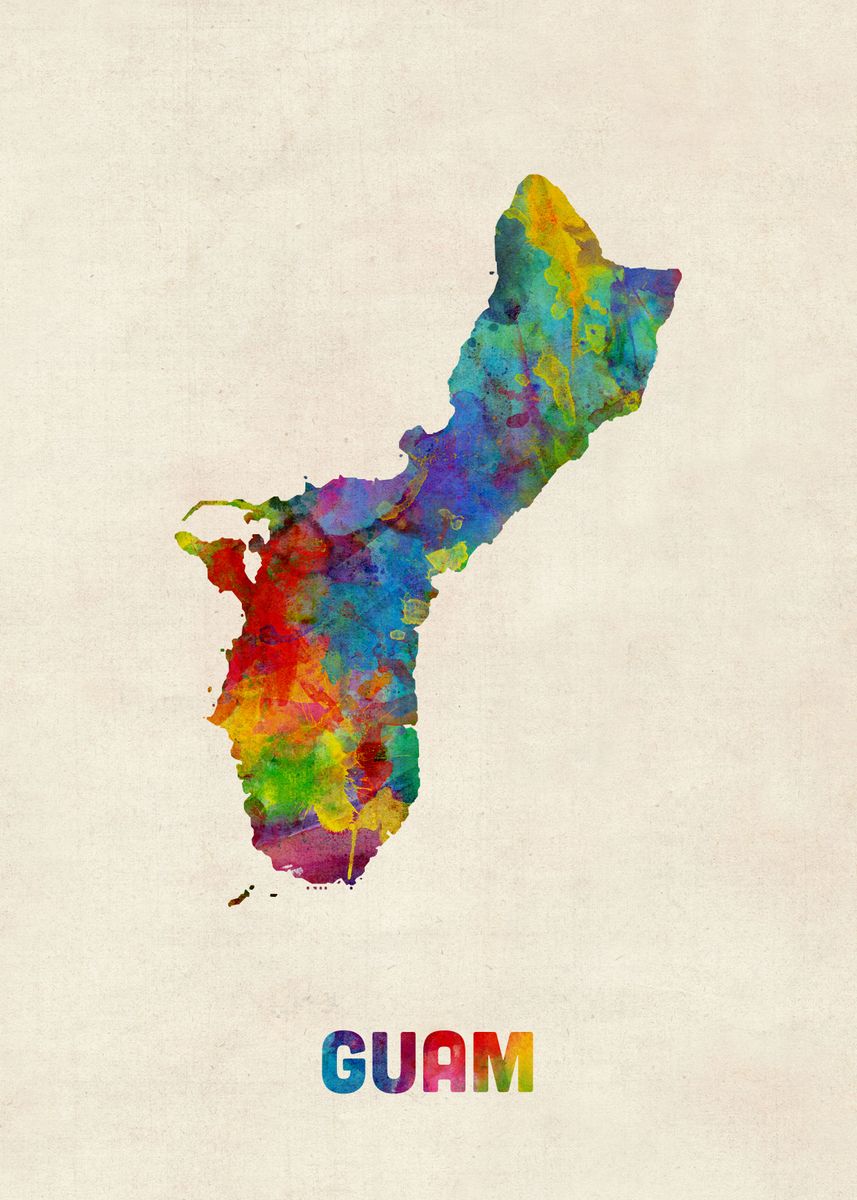 'Guam Map' Poster by Michael Tompsett | Displate