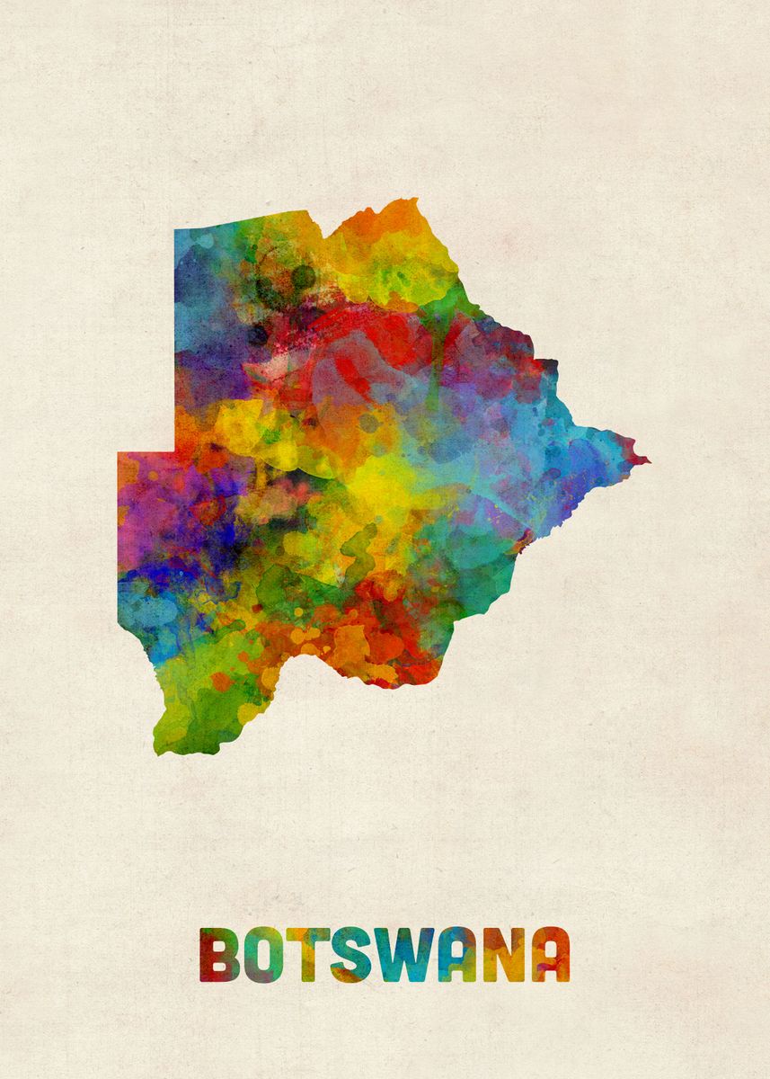 'Botswana Map' Poster by Michael Tompsett | Displate