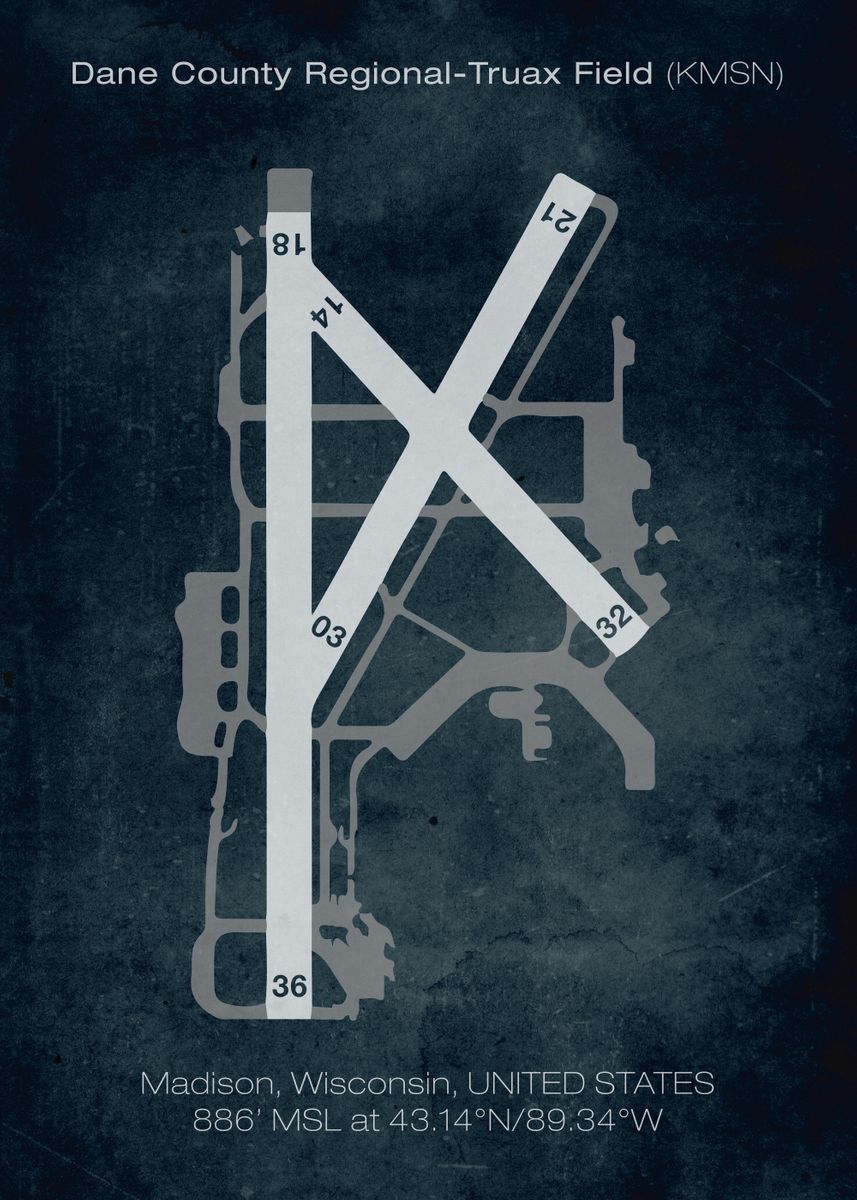 'KMSN Airport' Poster by Xavier Vieira | Displate