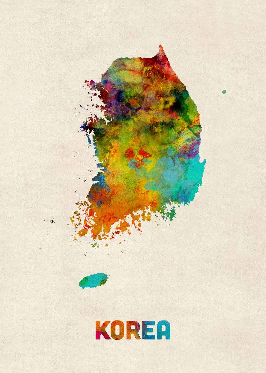 'Korea Map' Poster by Michael Tompsett | Displate