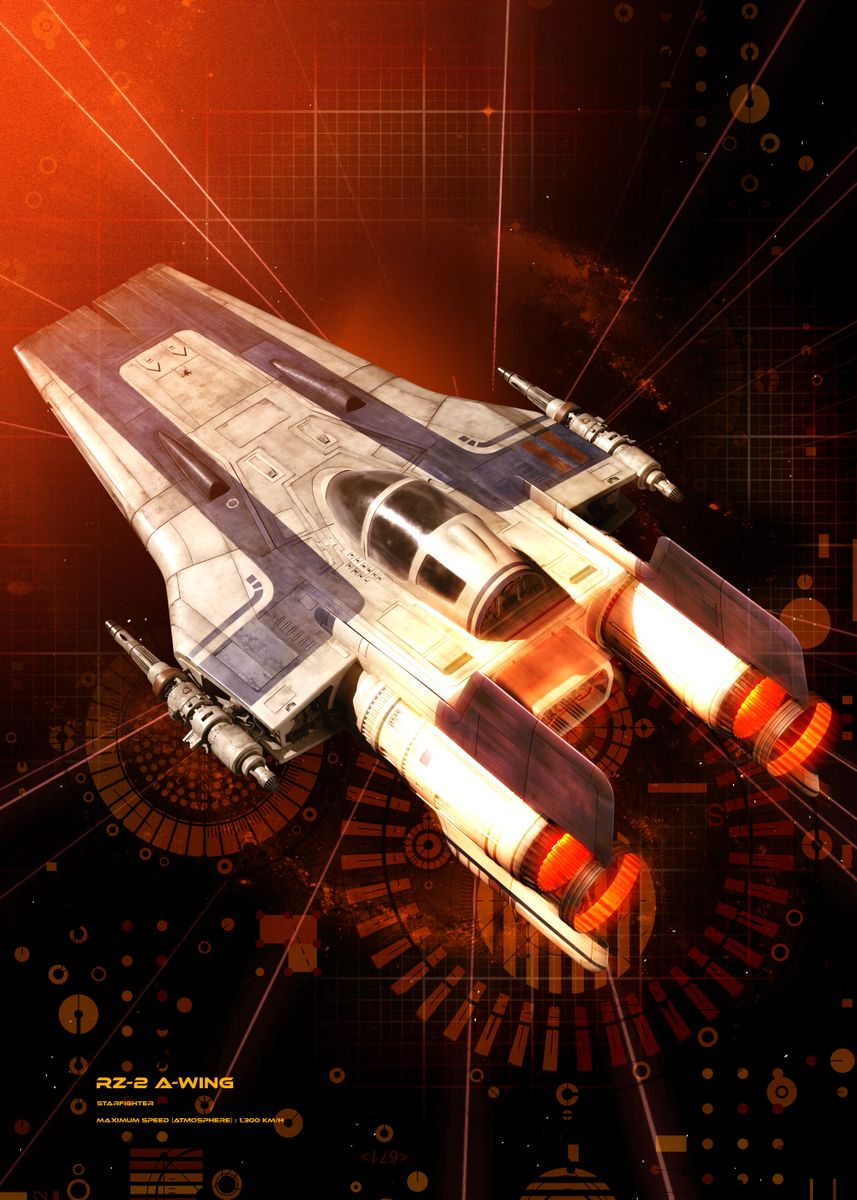 'RZ-2 A-Wing' Poster, picture, metal print, paint by Star Wars | Displate