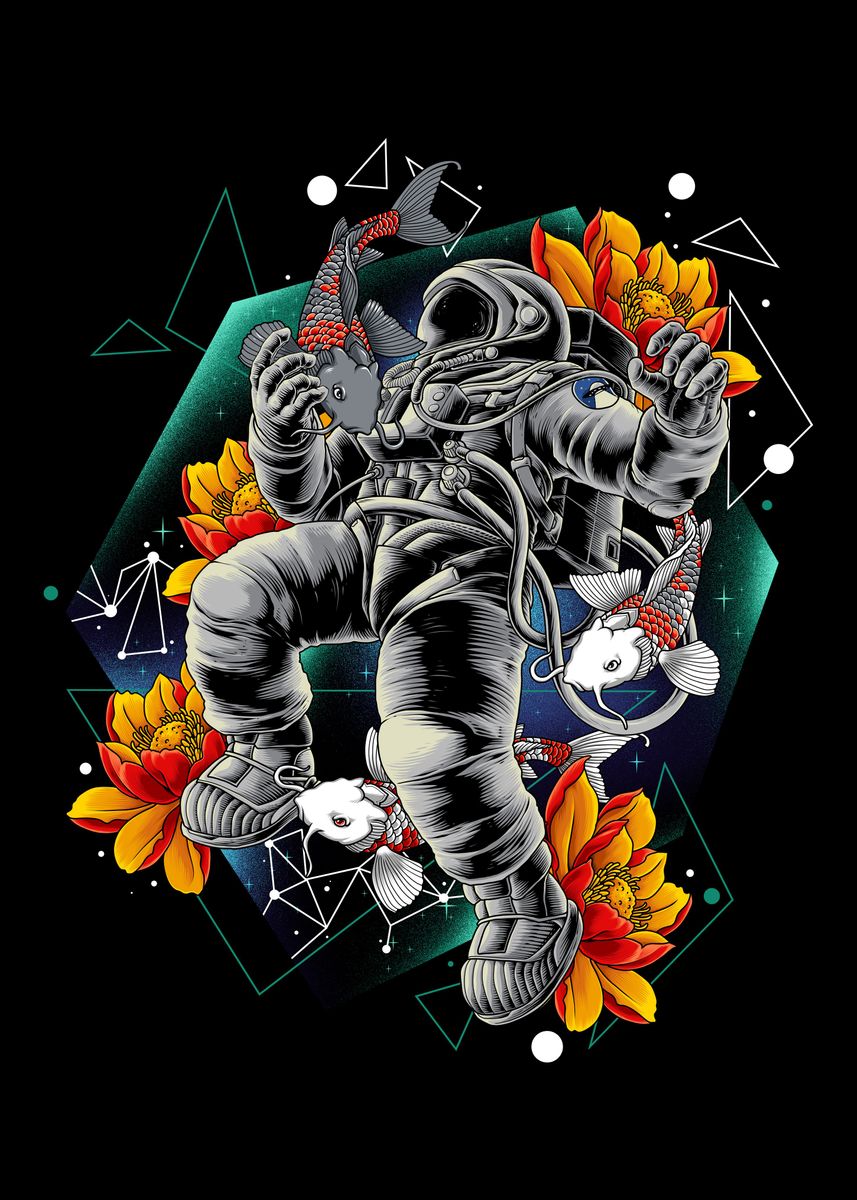'Lucky Spaceman' Poster, picture, metal print, paint by Angoes25 ...
