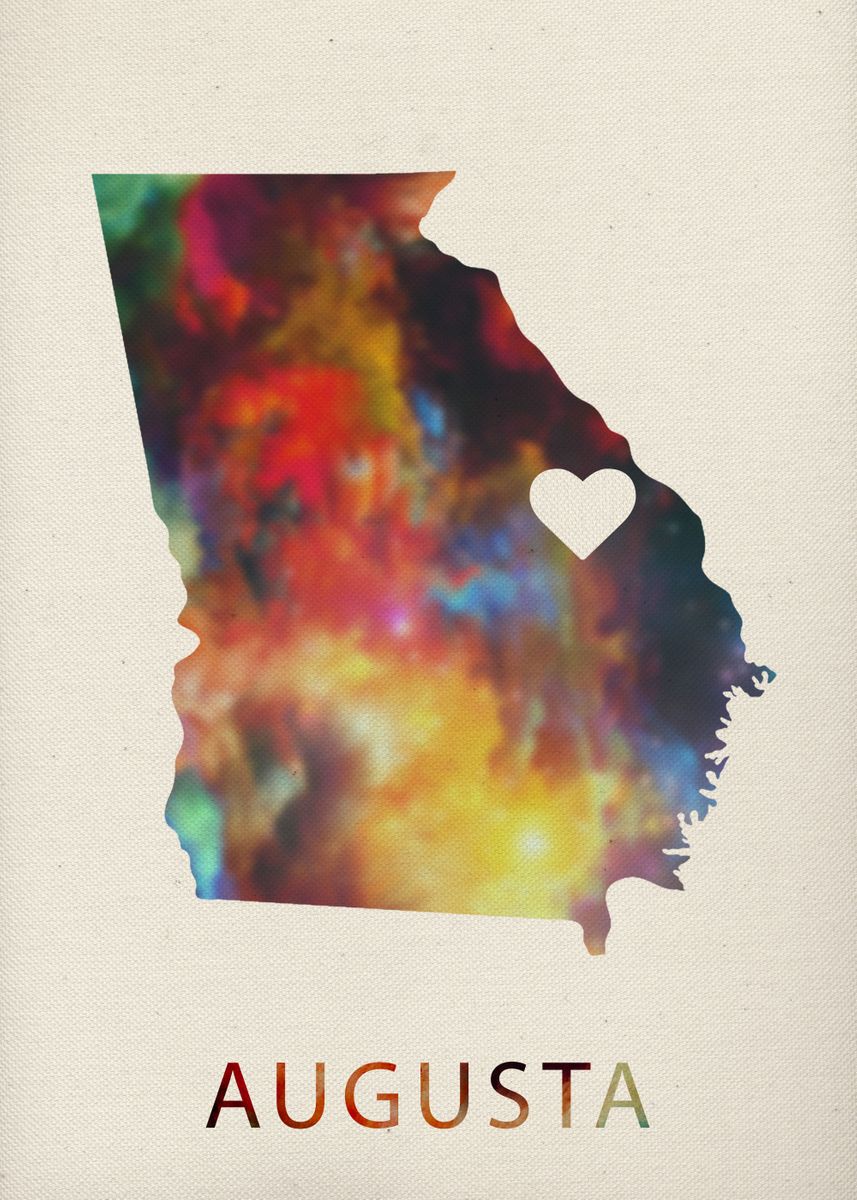 'Augusta Georgia City Map' Poster, picture, metal print, paint by ...