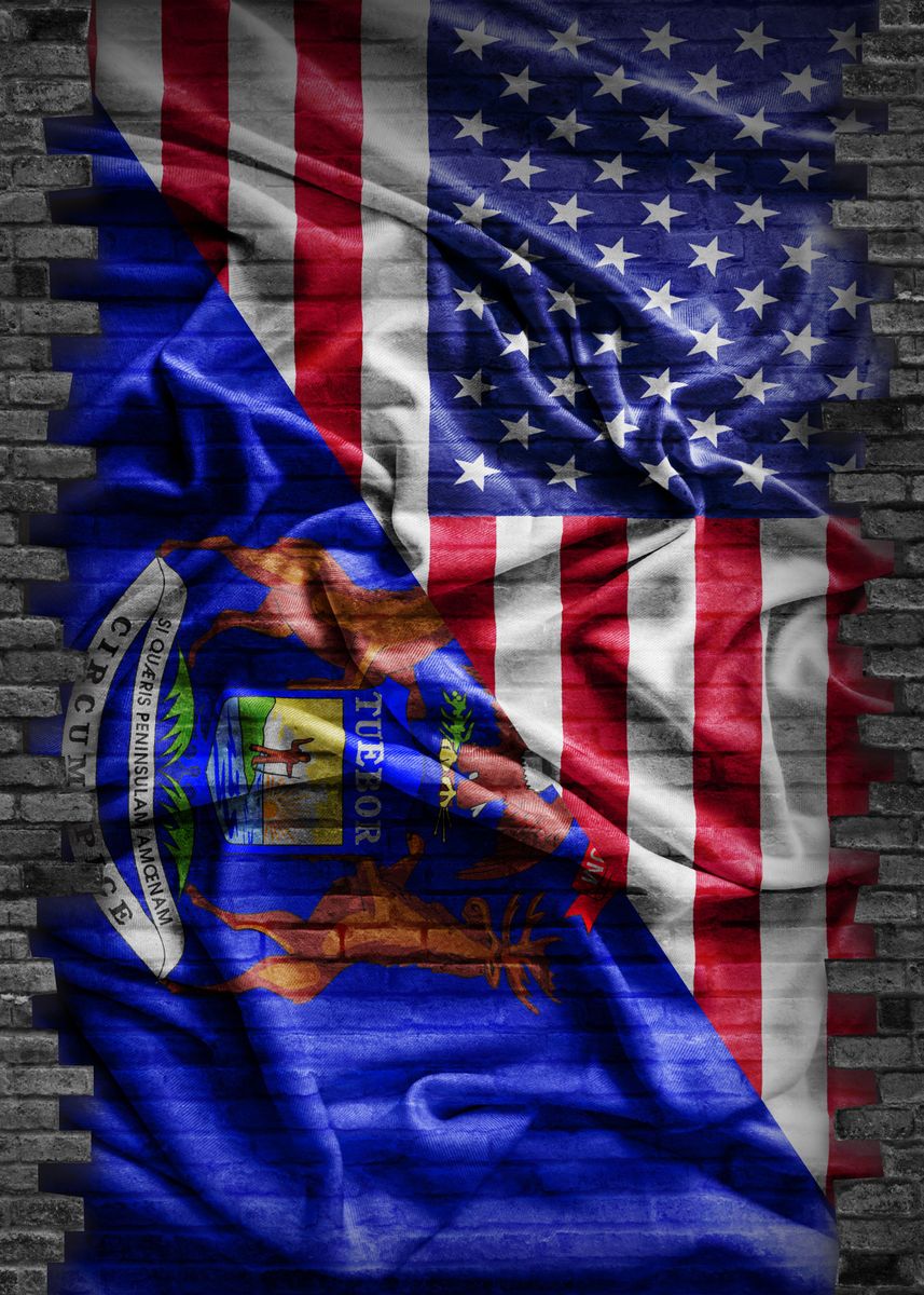 'US and MICHIGAN' Poster, picture, metal print, paint by Paulix Bed ...