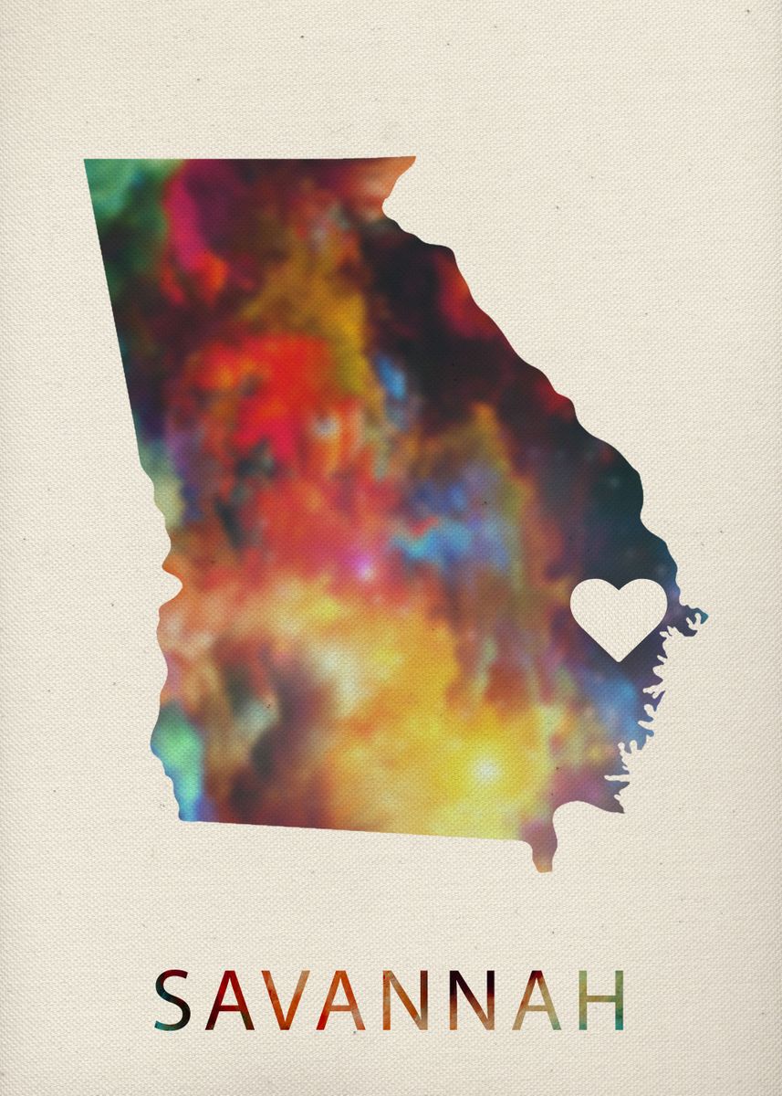 'Savannah Georgia Map' Poster by Design Turnpike | Displate