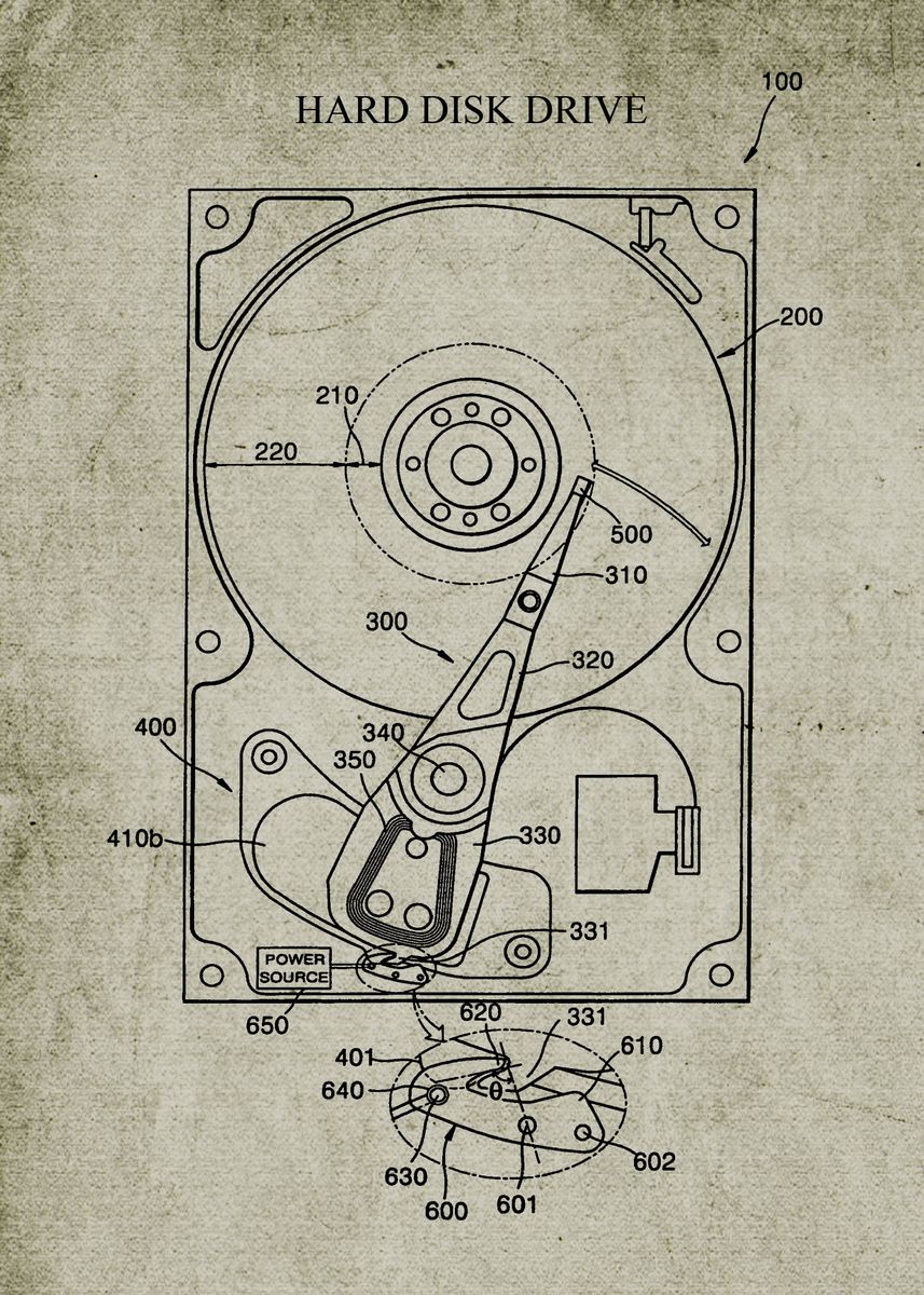 'HDD Hard Disk Drive' Poster, picture, metal print, paint by Nicram K ...