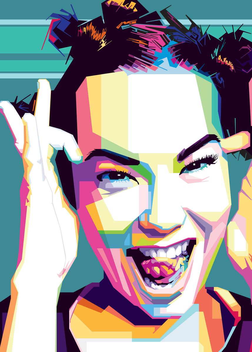 'Bjork' Poster, picture, metal print, paint by Asad Asad | Displate