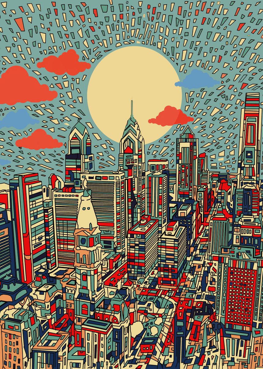 'philadelphia abstract ' Poster by Bekim Art | Displate