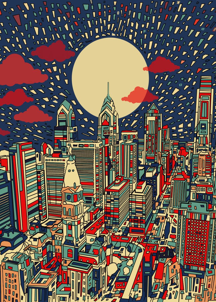 'philadelphia abstract 2' Poster, picture, metal print, paint by Bekim ...