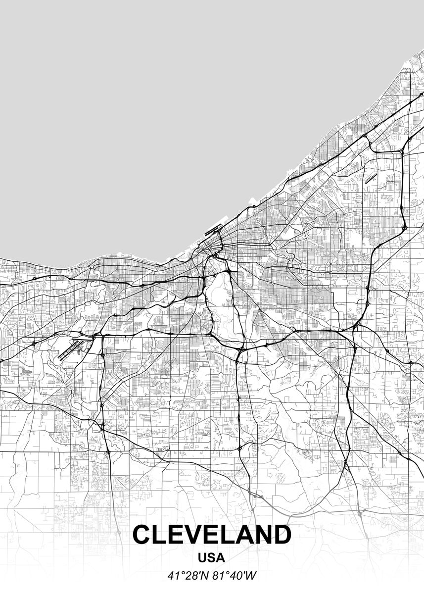 'Cleveland city map' Poster by Iwoko | Displate