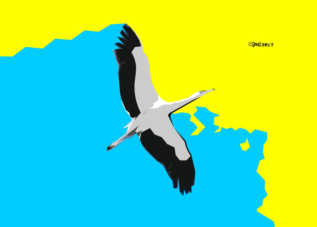 'Flying Stork' Poster by zelko radic bfvrp | Displate