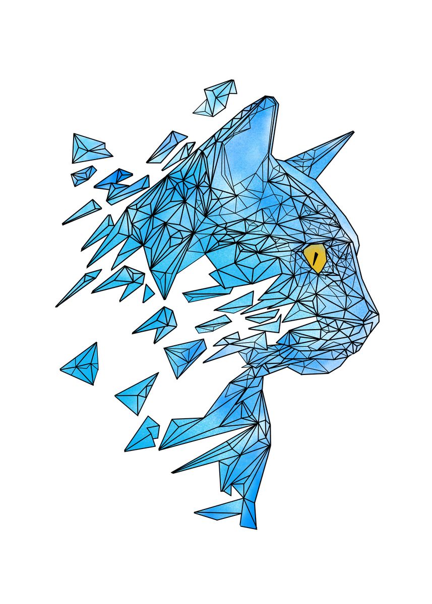 'polycat' Poster, picture, metal print, paint by Kharma Zero | Displate