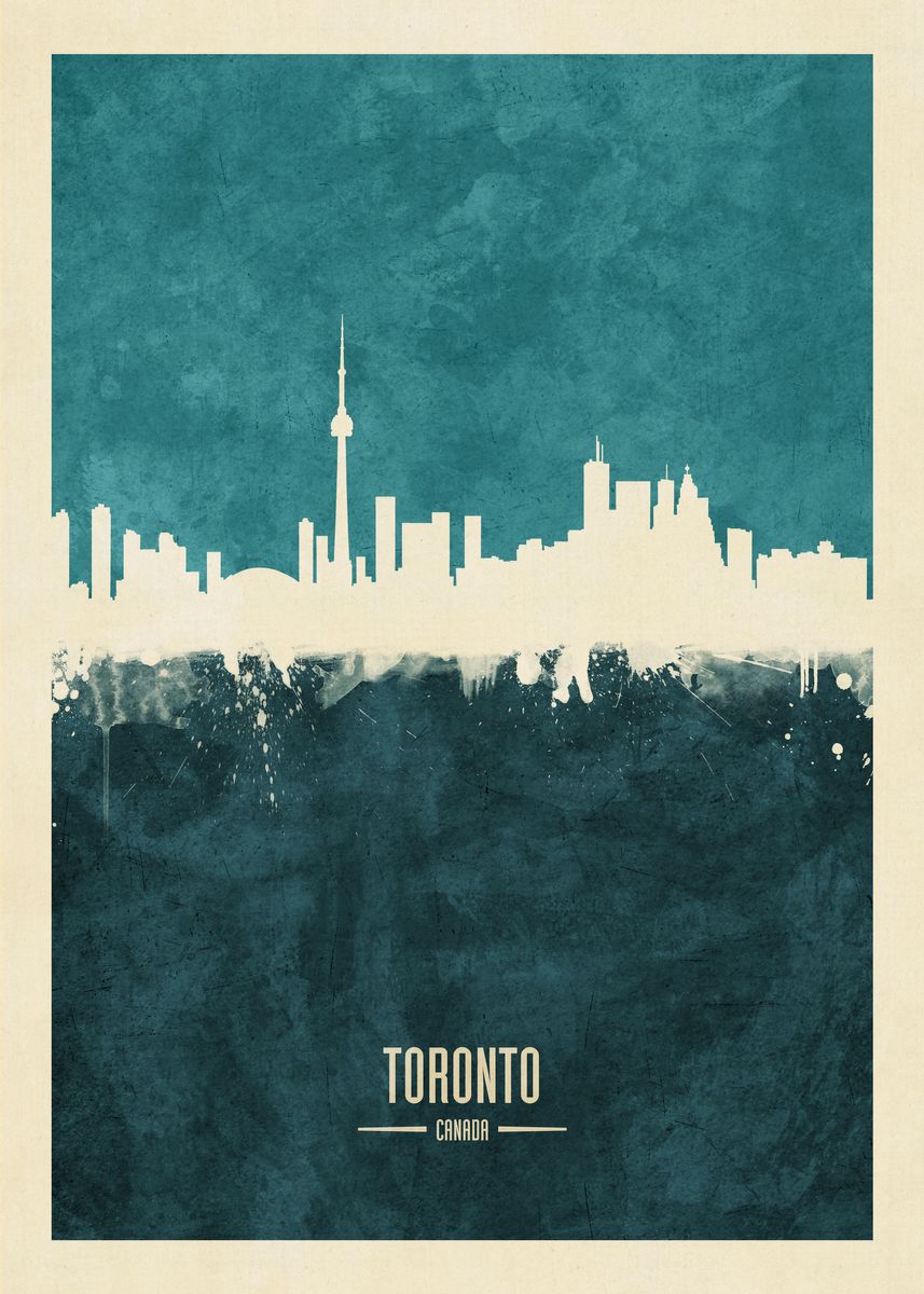 'Toronto Canada Skyline' Poster, picture, metal print, paint by Michael ...