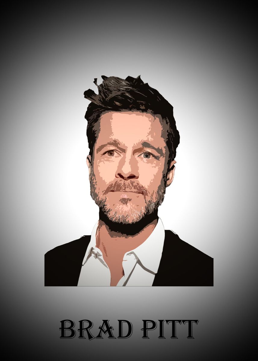 ' Brad Pitt Poster' Poster, picture, metal print, paint by Artur ...