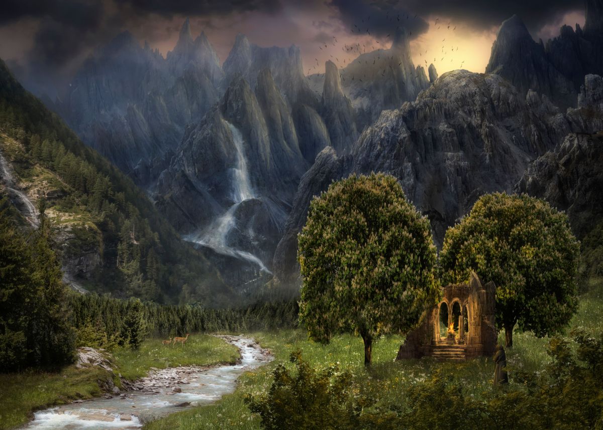 'Das heilige Tal' Poster by Simone Wunderlich | Displate