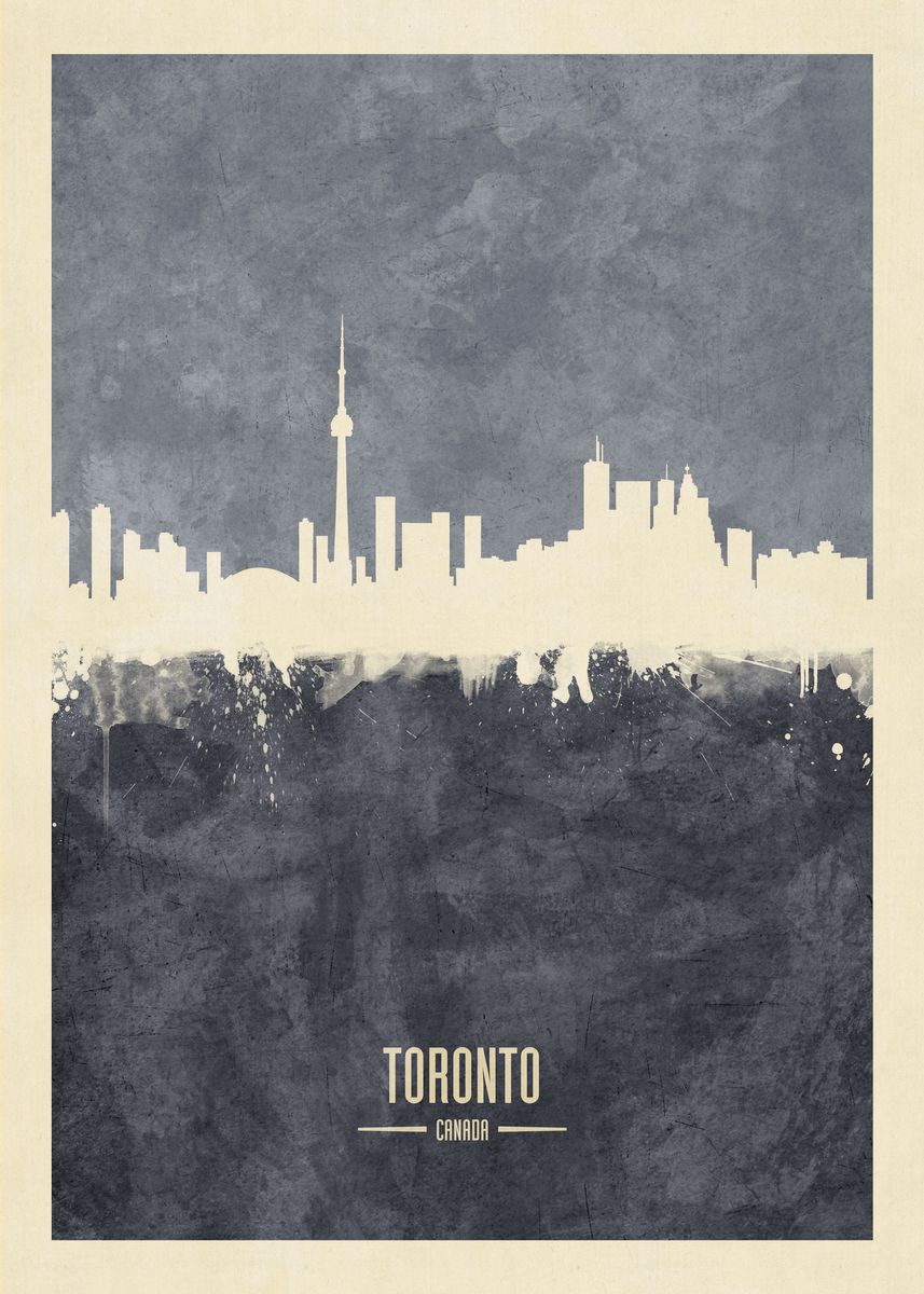 'Toronto Canada Skyline' Poster, picture, metal print, paint by Michael ...