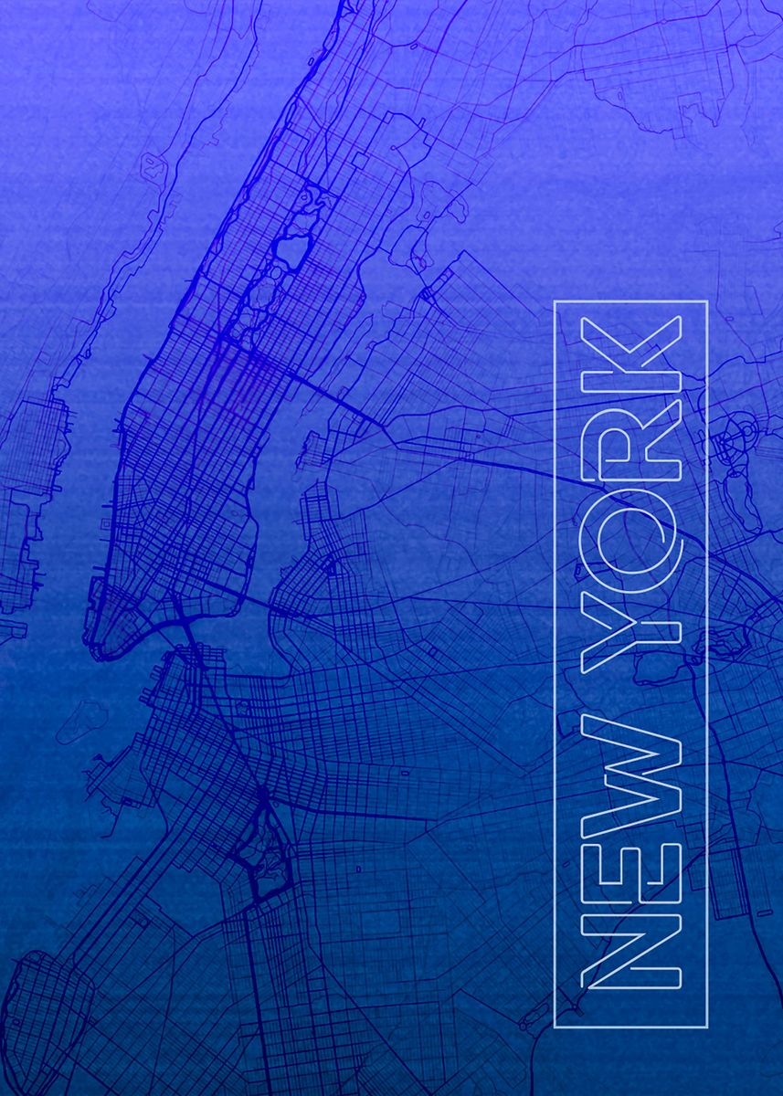 'New York Map' Poster by Nelva Andrea | Displate