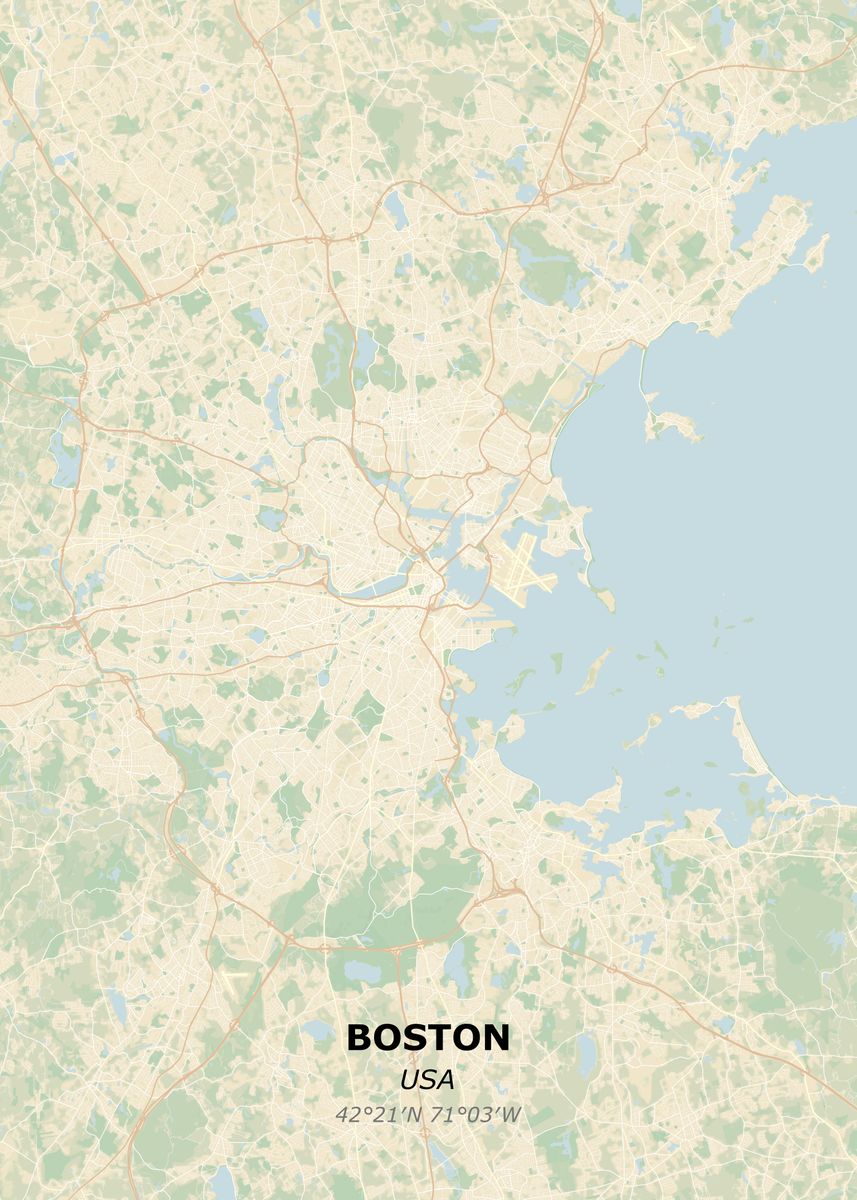 'BOSTON city map' Poster by Iwoko | Displate