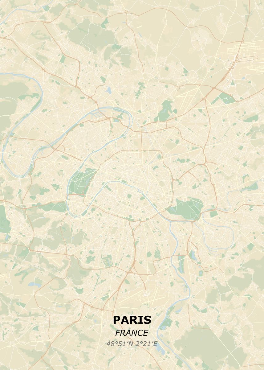 'PARIS city map' Poster by Iwoko | Displate