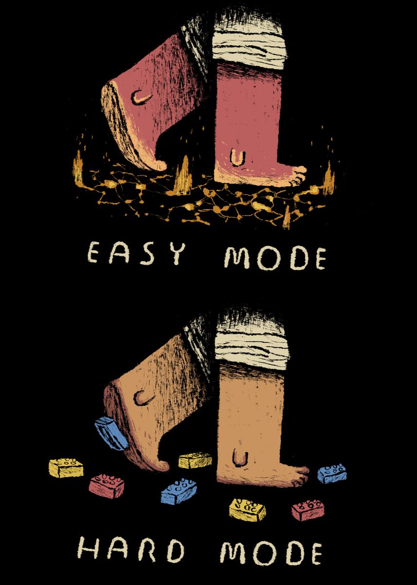 'hard mode' Poster, picture, metal print, paint by Louis roskosch ...