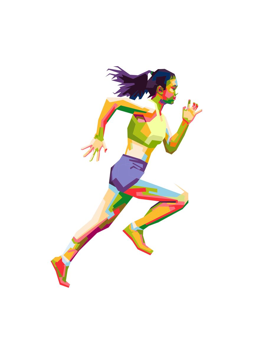 'RUN in WPAP Popart' Poster by Muhammad Asnan Hafidh | Displate