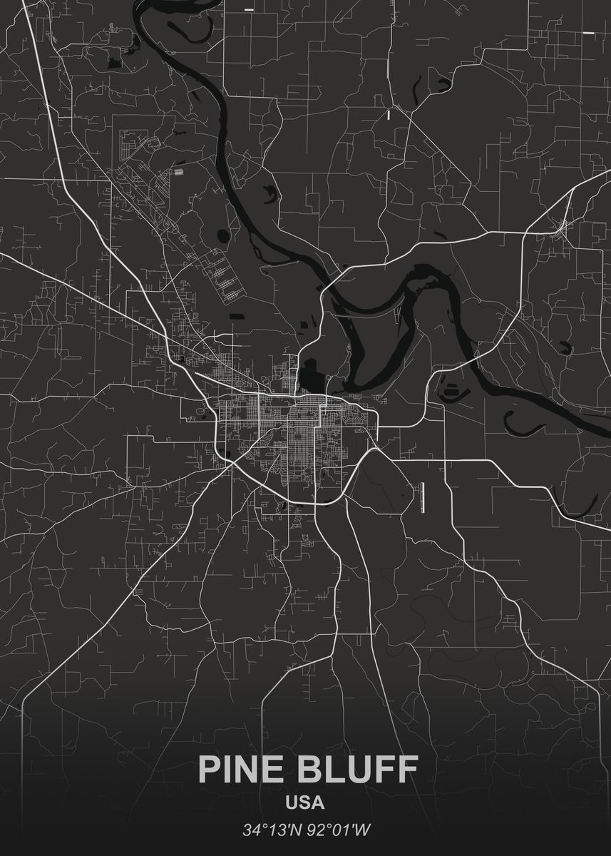 'PINE BLUFF USA' Poster, picture, metal print, paint by Iwoko | Displate