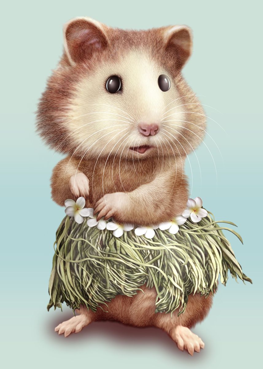 'HAMSTER HULA DANCER' Poster by Adam Lawless | Displate