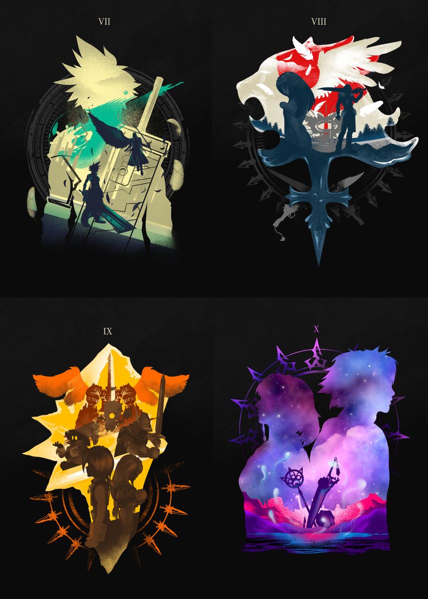 'Final Fantasy Set' Poster, picture, metal print, paint by Hyper Twenty ...