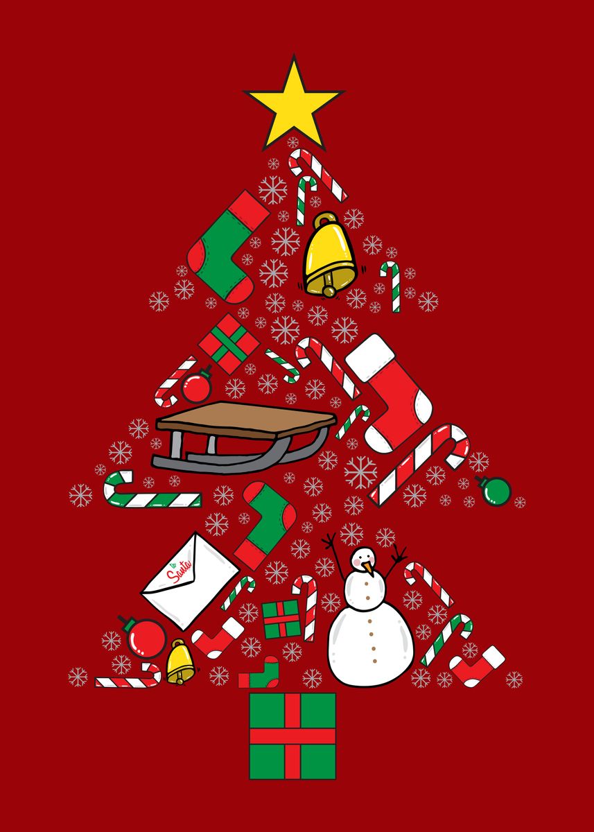 'Christmas Tree' Poster, picture, metal print, paint by Adrian Serghie ...