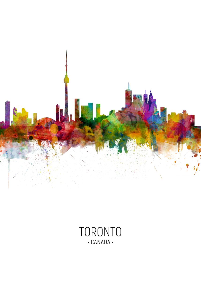 'Toronto Canada Skyline' Poster, picture, metal print, paint by Michael ...