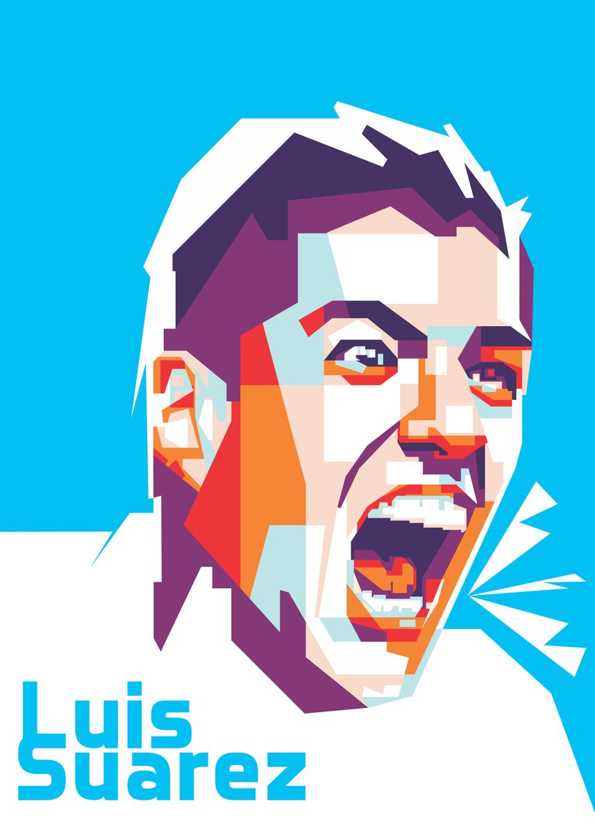 'suarez' Poster, picture, metal print, paint by Egi Satriandi | Displate