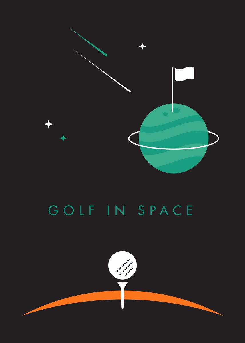 'Golf in Space' Poster, picture, metal print, paint by Collide Designs ...