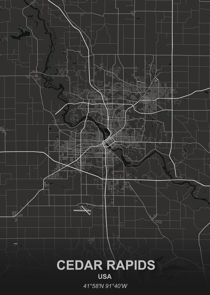 'CEDAR RAPIDS USA' Poster by Iwoko | Displate