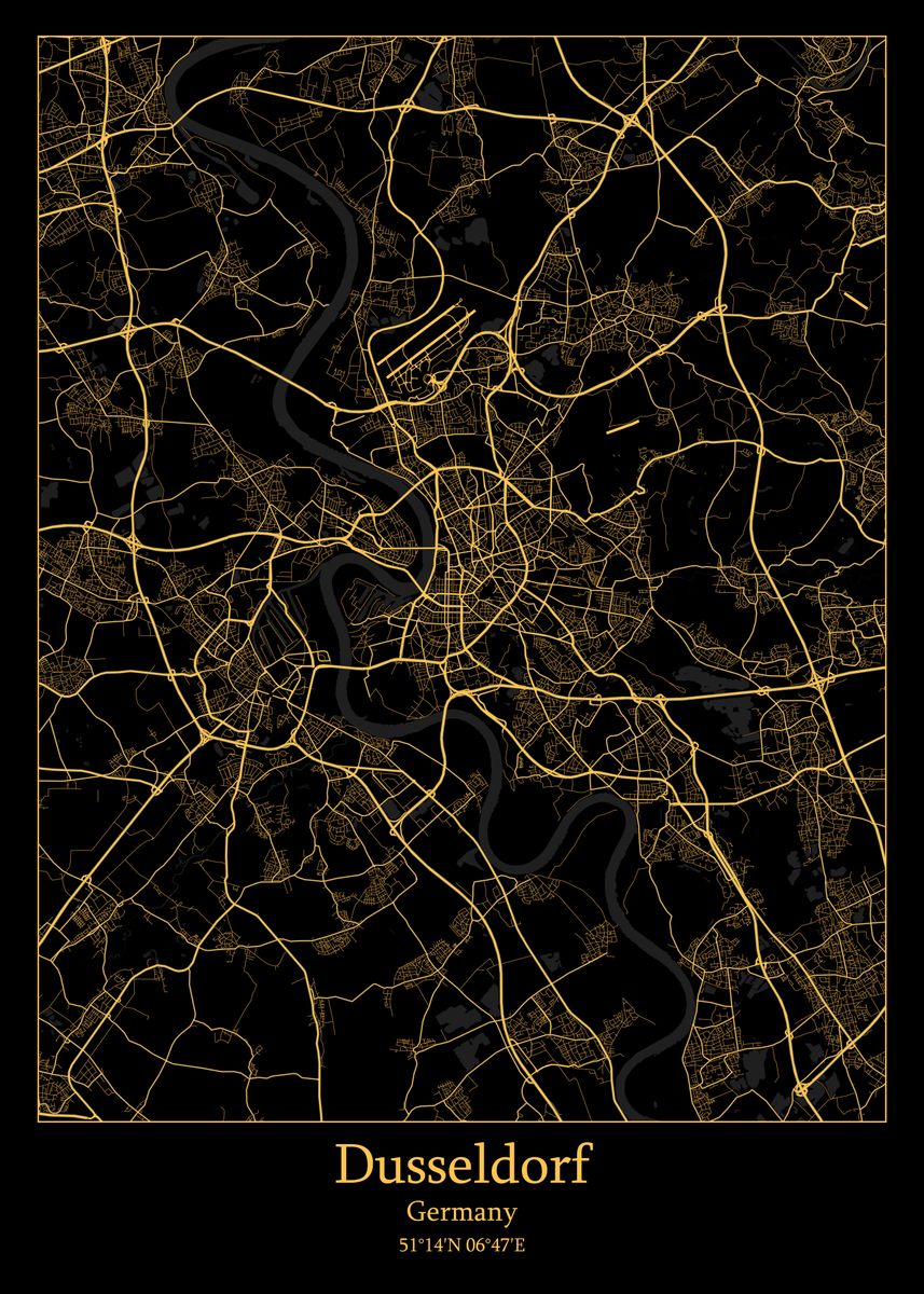 'Dusseldorf Germany' Poster, picture, metal print, paint by Iwoko ...